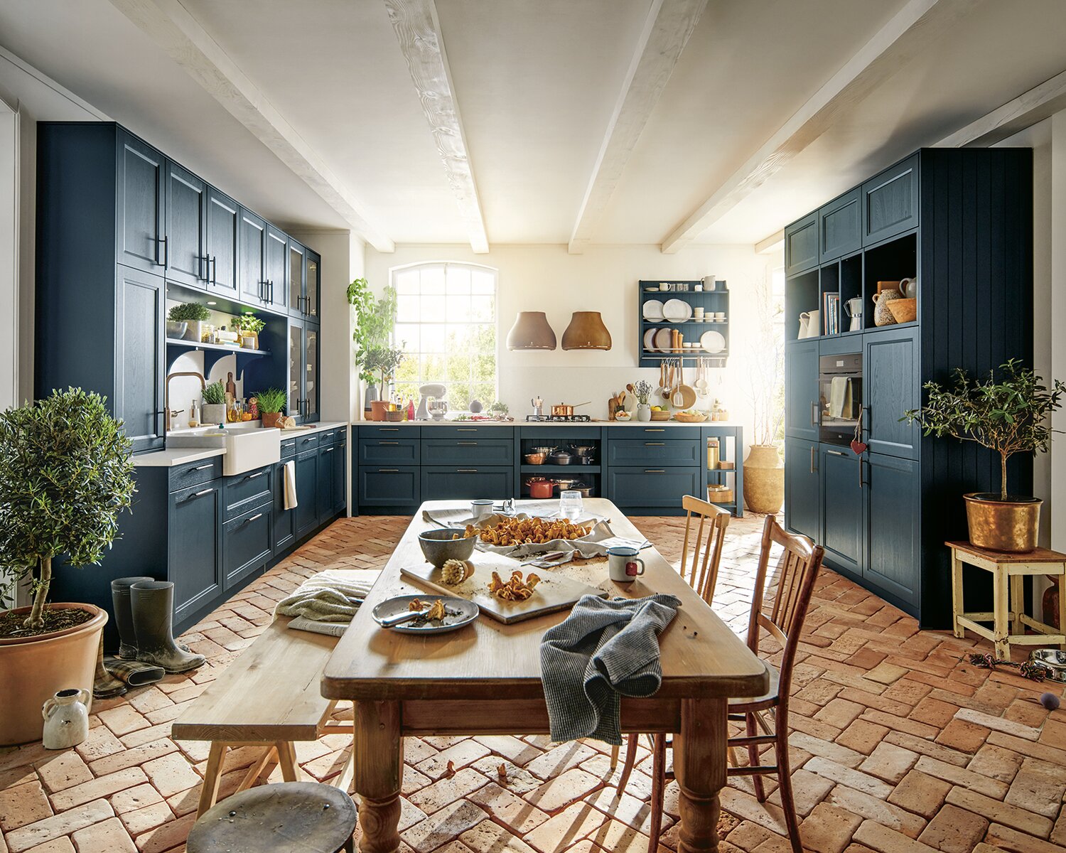 Blaue Kuche Landhausstil