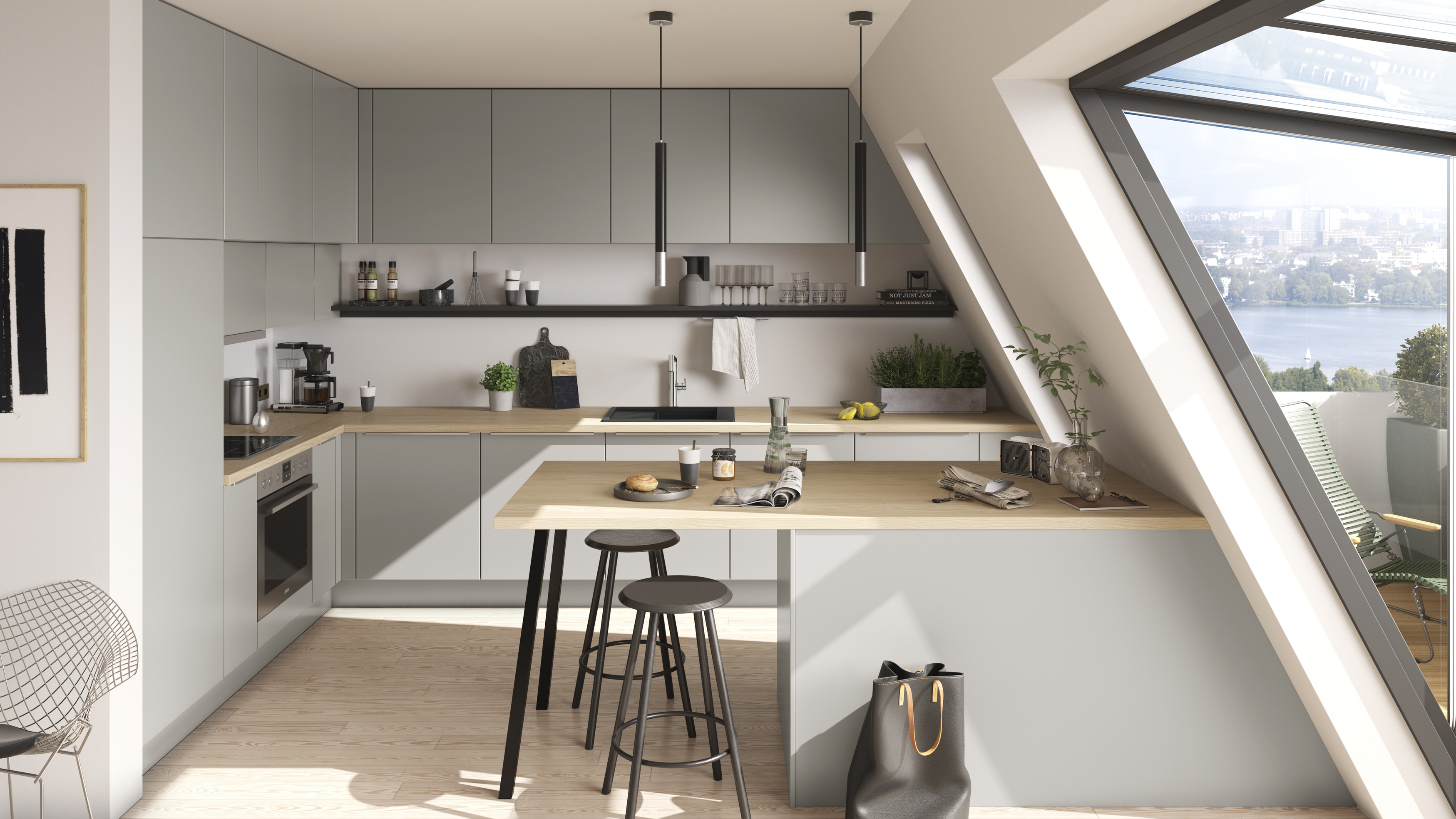 Küche Klare Kante I Designkueche in Perlgrau von Küche&Co | Küche&Co